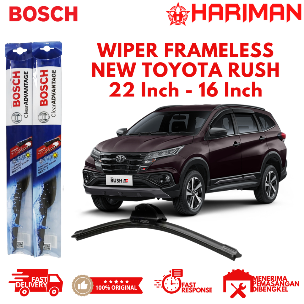 Jual Wiper Mobil Frameless Sepasang (2pcs) Bosch Clear Advantage ALL NEW TOYOTA RUSH Ukuran 22 ...