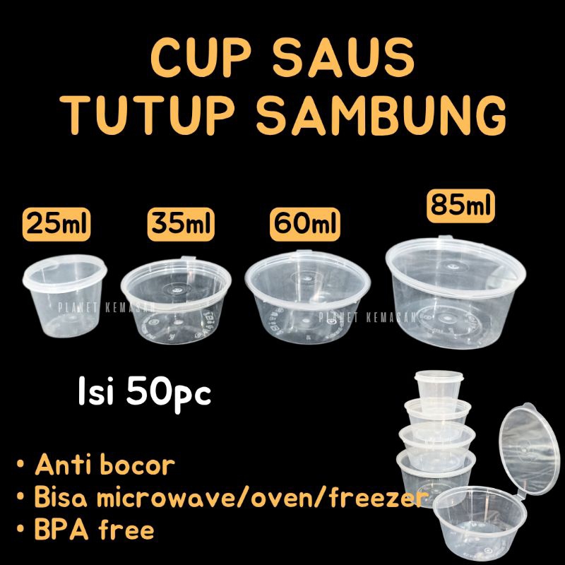Jual [ISI 50 PC] CUP SAUS 25ML CUP SAUS 35ML CUP SAOS 60ML WADAH ...