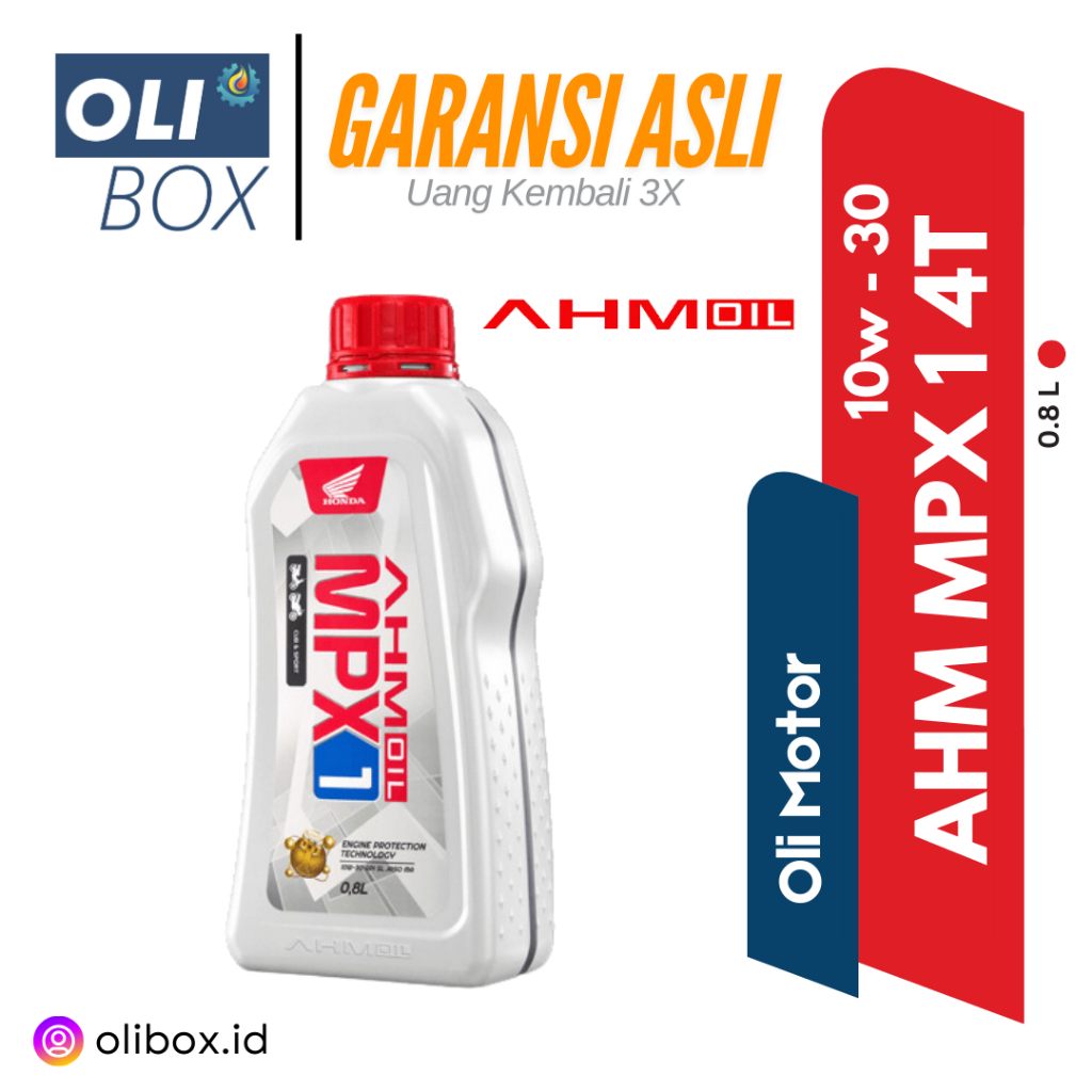 Jual AHM Oil MPX 1 10W-30 4T Bebek, Sport, 0.8L, Oli Mesin Motor Honda ...