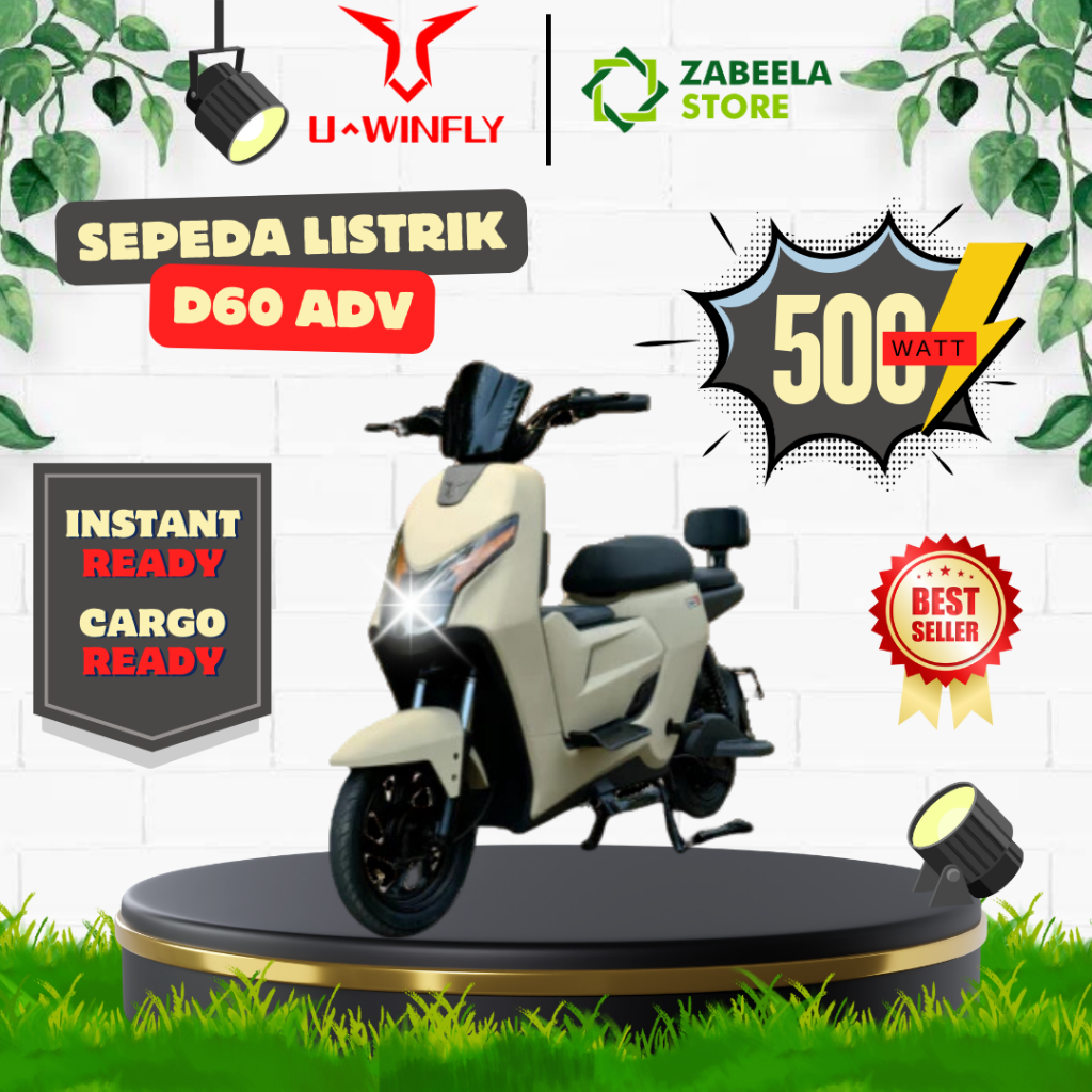 Jual Uwinfly D60 ADV NFC Sepeda Listrik 500Watt Bagasi Luas Garansi Resmi Terbaru | Shopee Indonesia