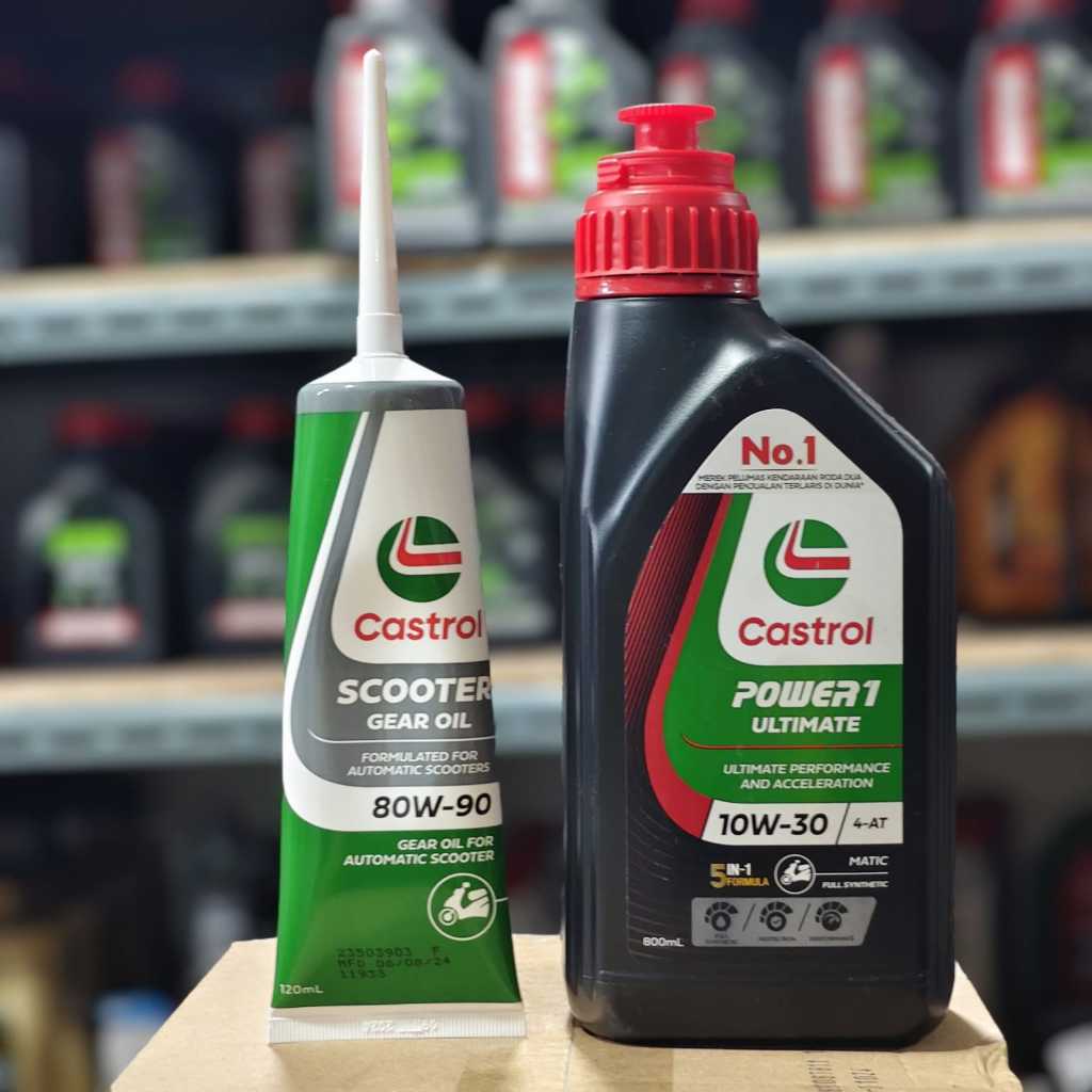 Jual PAKET CASTROL POWER 1 ULTIMATE SCOOTER 10W30 4T GARDAN 100% ...