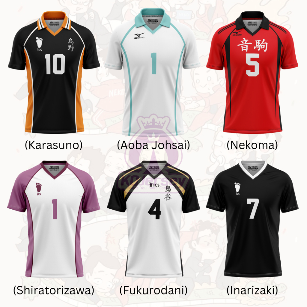 Jual KQ Jersey Haikyuu fullprint Dewasa Anak custom Nama Punggung/Kaos ...
