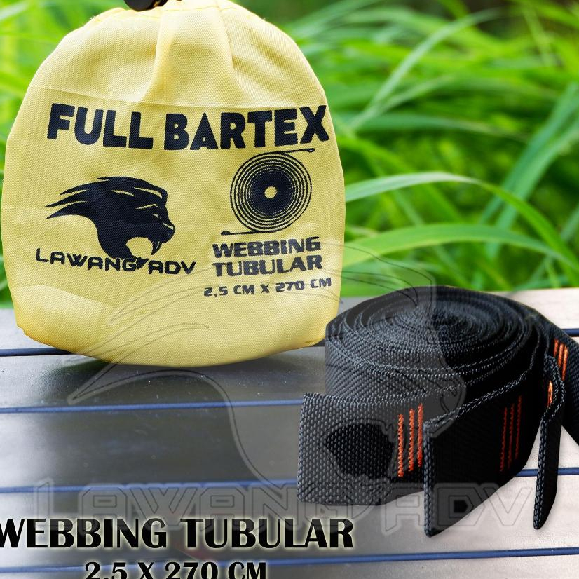 Jual tali webbing hammock tubular 270 x 2.5 cm webbing tubular full bartex | Shopee Indonesia