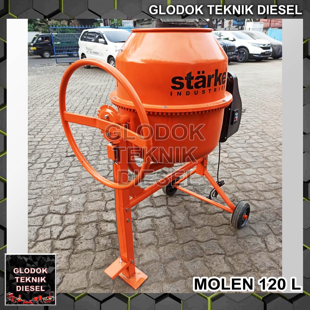 Jual Starke Mesin Molen Pengaduk Cor Semen Listrik 120 Liter Elektrik Concrete Mixer Machine ...
