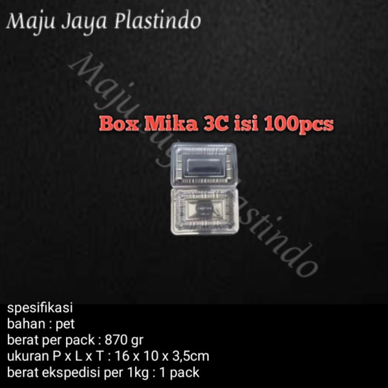 Jual Mika plastik bening untuk kue ukuran 3c isi 100 pcs / kotak nasi ...