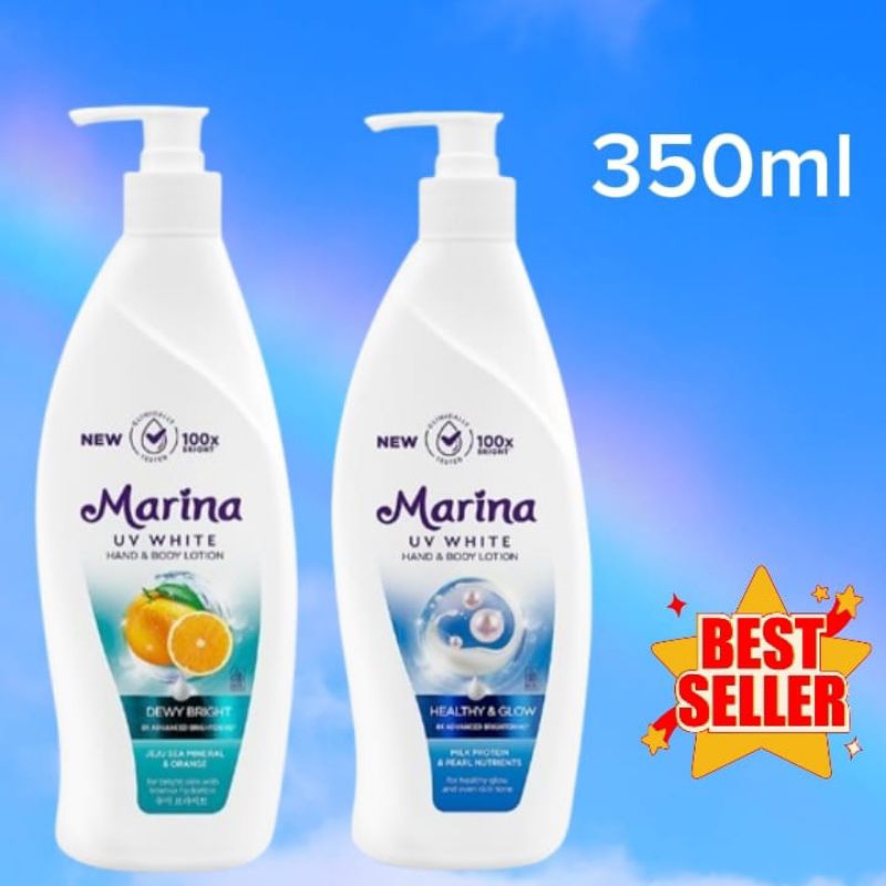 Jual Handbody Lotion Marina Biru UV White Healty and Glow Pump 350ml ...