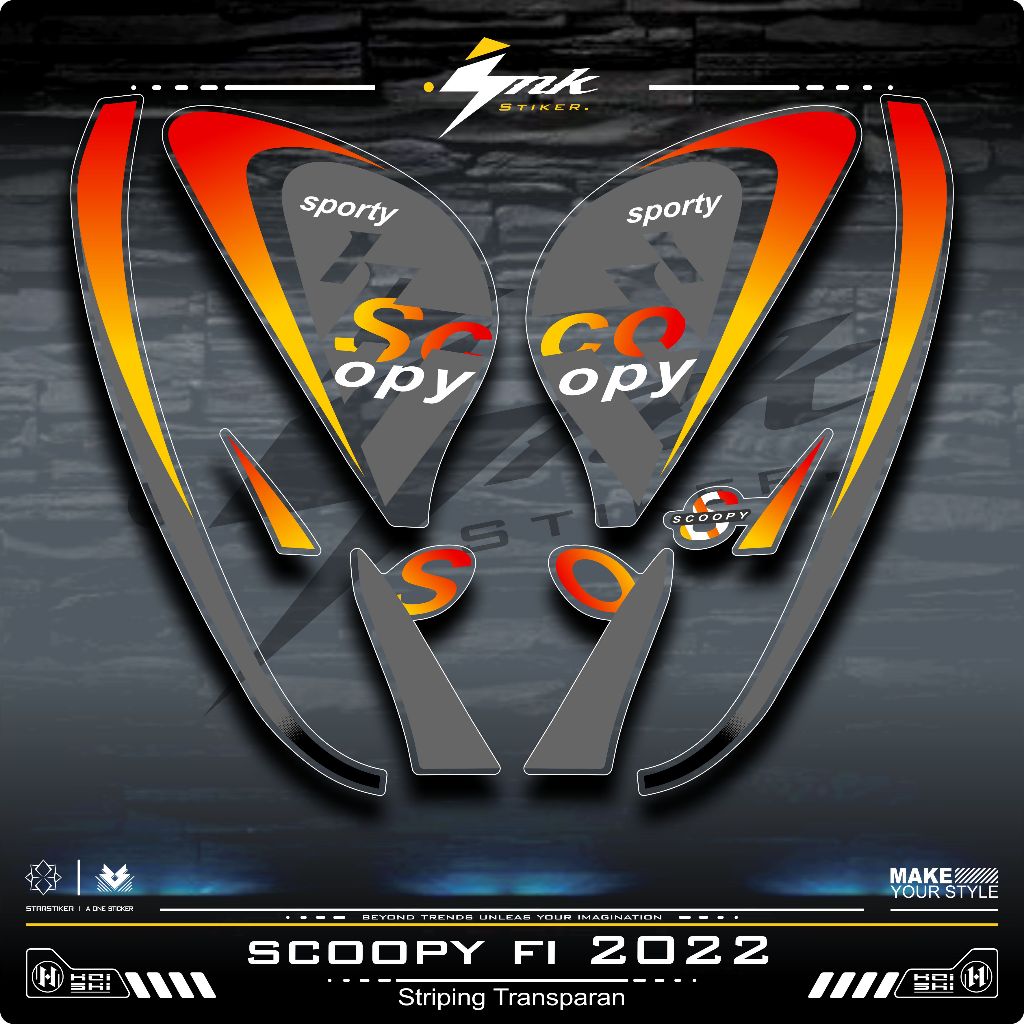 Jual STRIPING TRANSPARAN SCOOPY SKU 3 STIKER STICKER BENING HONDA ...