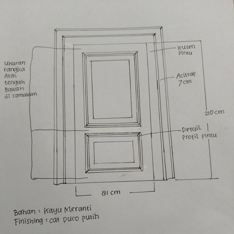 Jual 1 set pintu kayu meranti + acitrap + cat duco+ pemasangan | Shopee ...