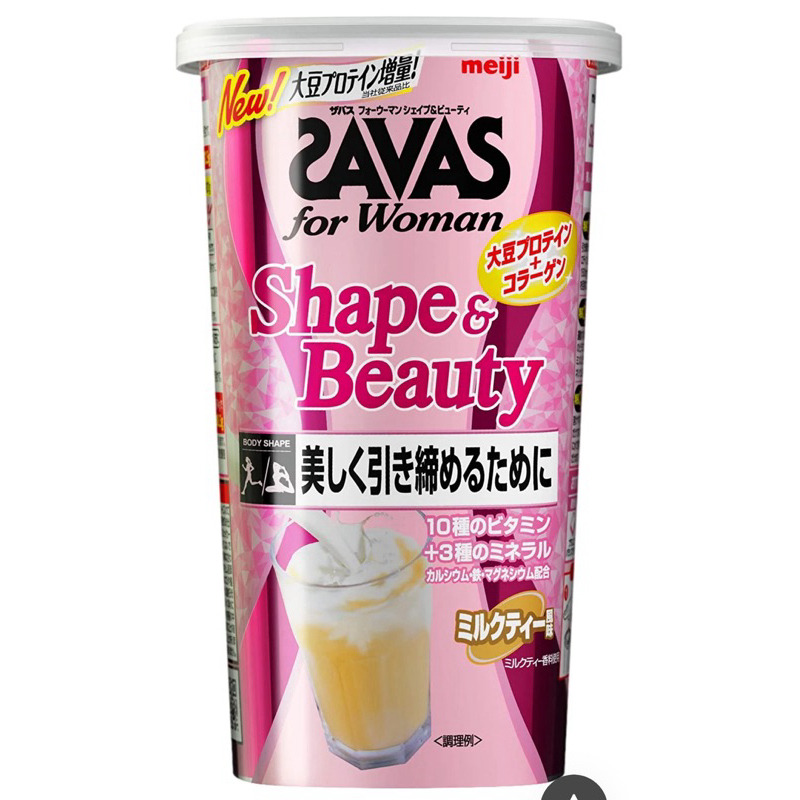 Jual Protein Shake for Woman MEIJI SAVAS Shape & Beauty Milk Tea ...