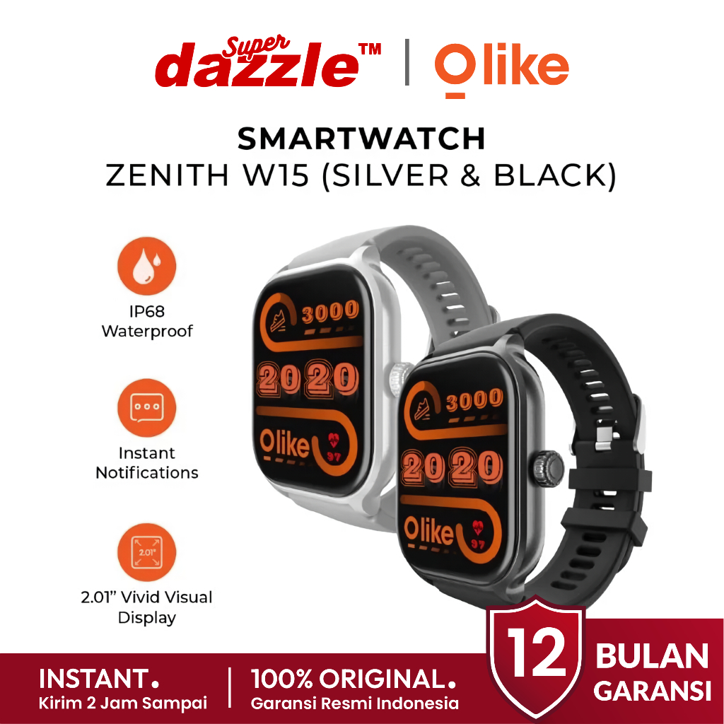 Jual [ TERLARIS ] Smartwatch OLIKE Zenith W15 Bluetooth Call IP68 ...