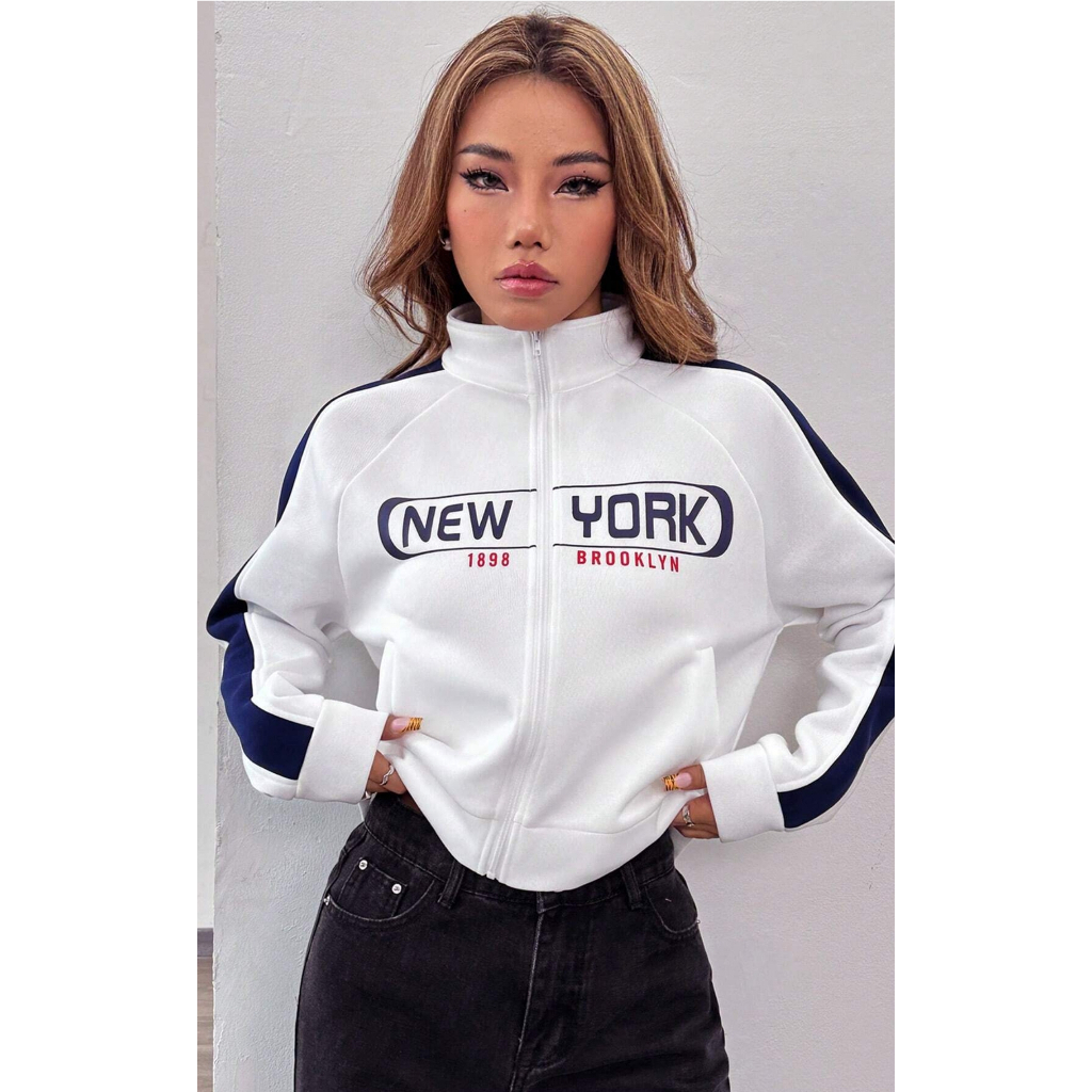 Jual Jacket Wanita Crope - New York Jaket Crop Wanita Casual - Jaket ...