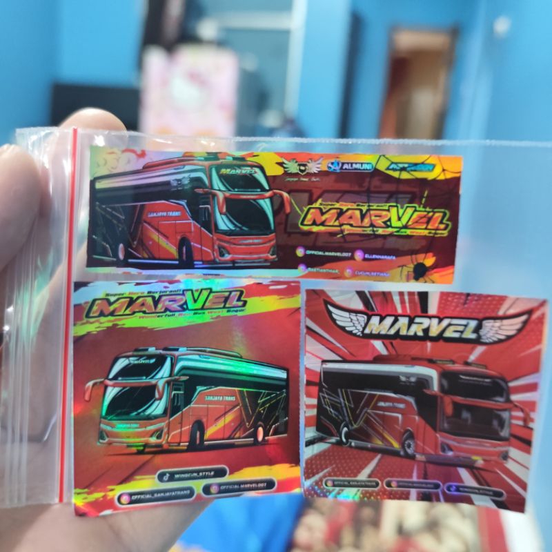 Jual STIKER BUS SANJAYA TRANS MARVEL HOLOGRAM 3 STIKER | Shopee Indonesia
