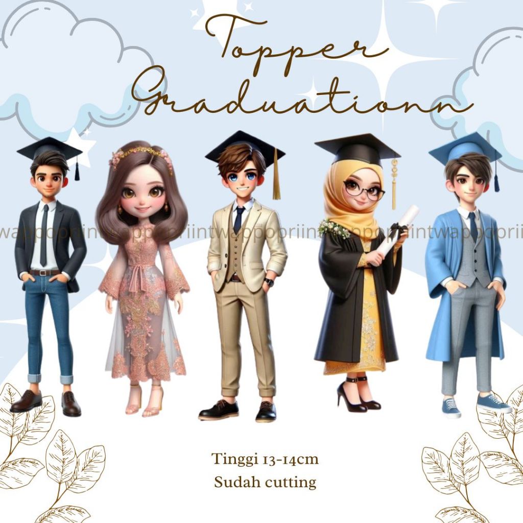 Jual [TOPPER GRADUATION] Topper Wisuda Tinggi 14cm / Topper Wisuda HD ...