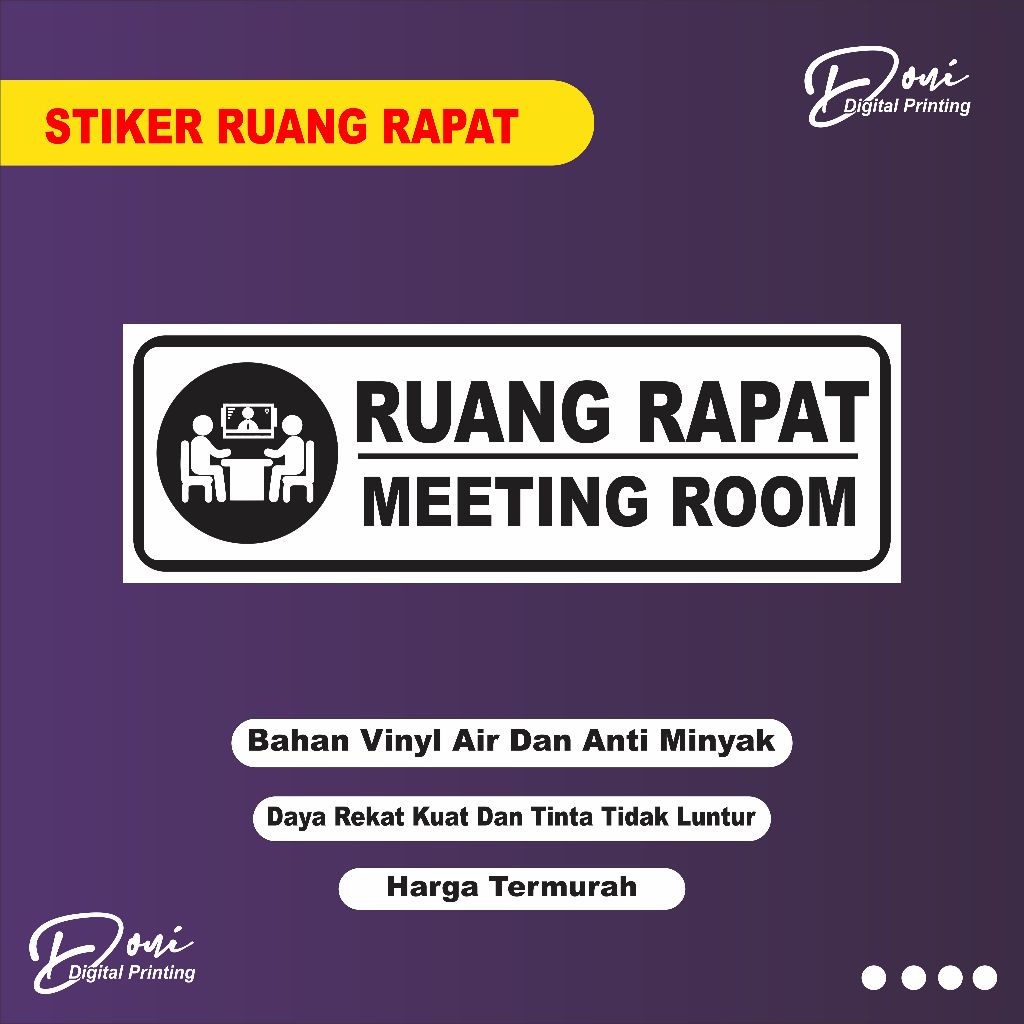 Jual Stiker Ruang Rapat / Stiker Kantor / Stiker Perkantoran / Stiker ...
