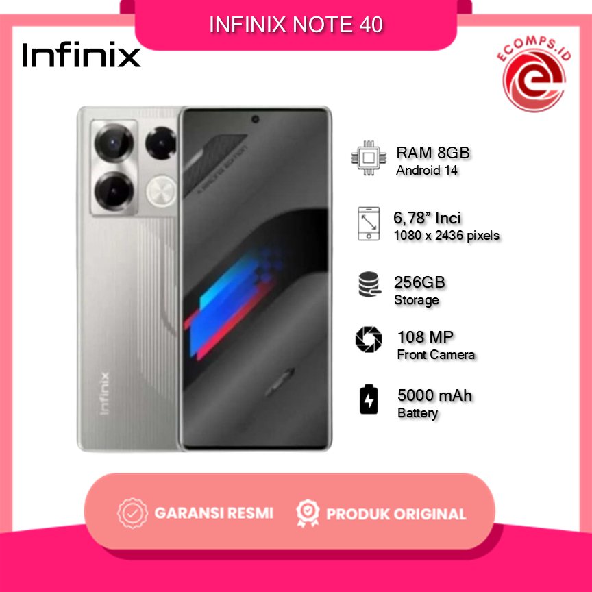Jual INFINIX NOTE 40 8/256GB GARANSI RESMI INFINIX - BLACK | Shopee ...