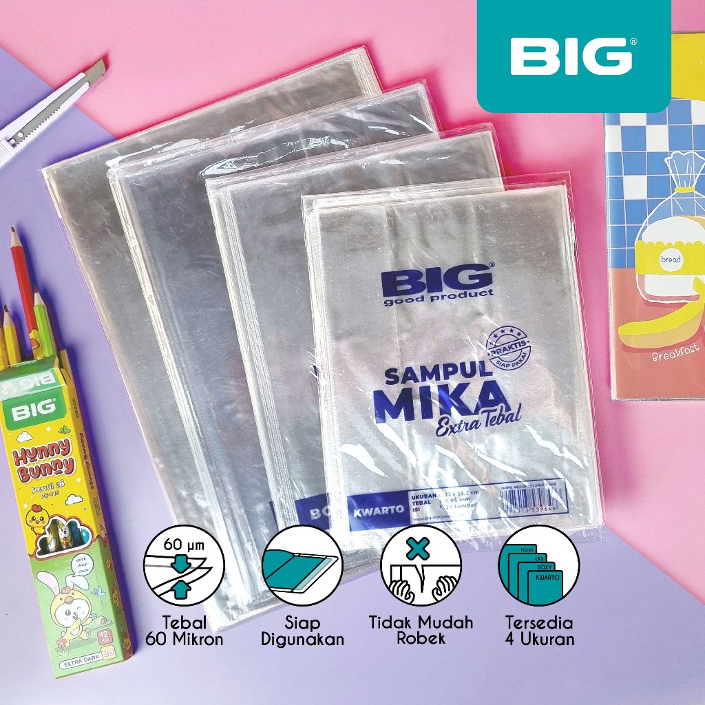 Jual BIG Sampul Buku Plastik Mika Tebal 60 Mikron Ukuran Boxy Kwarto LKS Folio All Size | Shopee ...