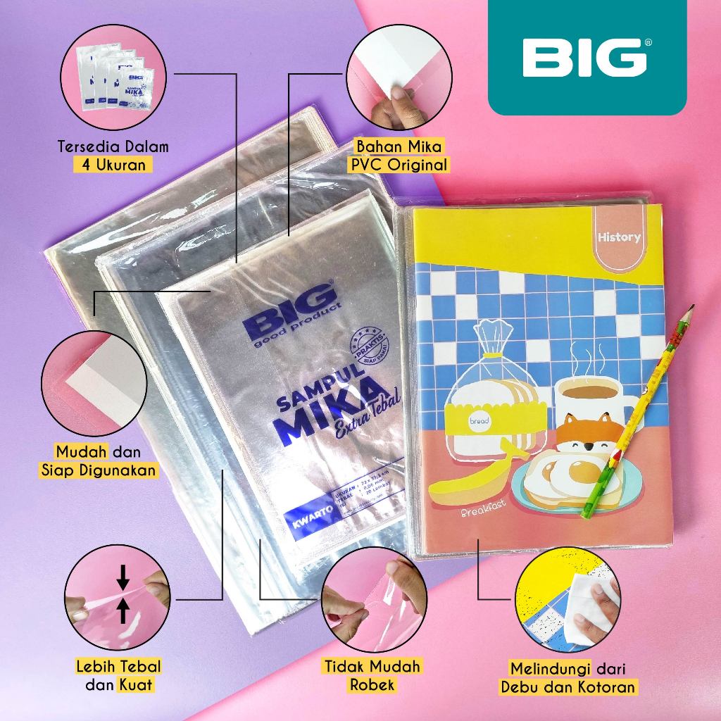 Jual BIG Sampul Buku Plastik Mika Tebal 60 Mikron Ukuran Boxy Kwarto ...