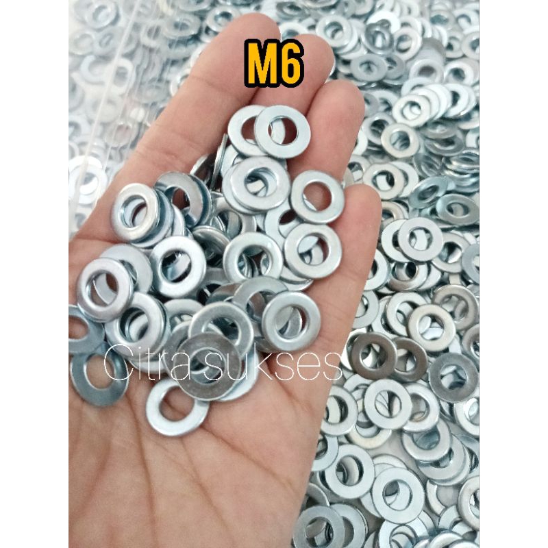 Jual SATUAN RING PLAT M6 / RING BESI M6 FLAT WASHER | Shopee Indonesia