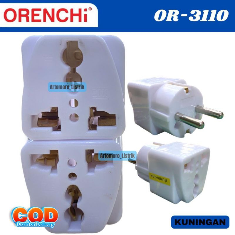 Jual Over steker/Steker kaki 3 ke kaki 2 colokan/sambungan listrik ...