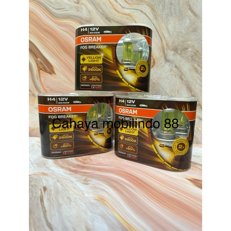 Jual Osram H4 FBR 12v 60/55w 64193 Fog Breaker Yellow Kuning Lampu ...