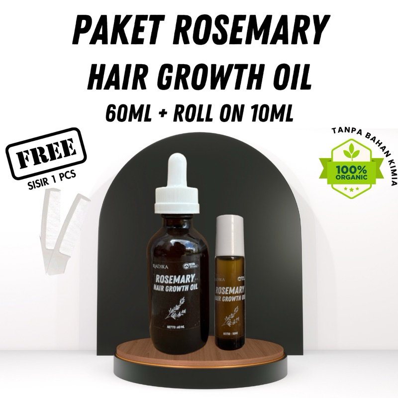 Jual PAKET MINYAK RAMBUT ROSEMARY - ROSEMARY HAIR OIL 60ml + Roll On ...