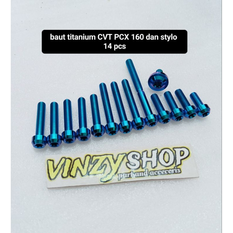 Jual baut titanium gr5 CVT PCX 160 Vario 160. stylo.adv isi 14pcs | Shopee Indonesia
