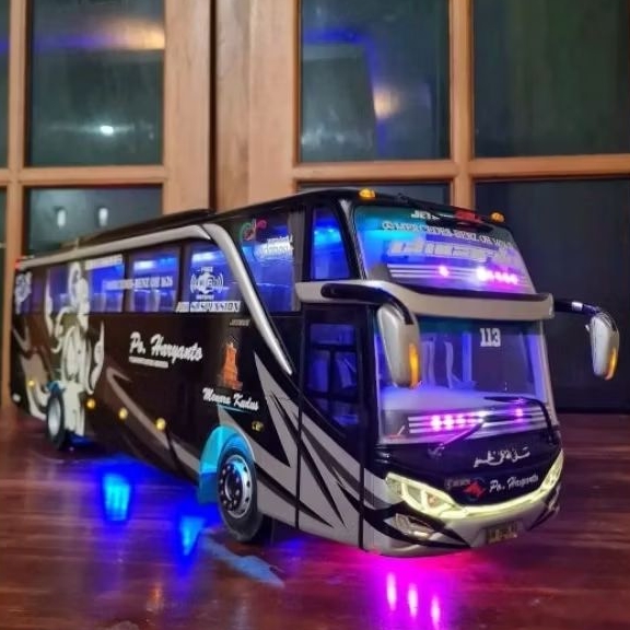 Jual Mainan miniatur bus Watang po Haryanto JB3 hd plus lampu | Shopee ...