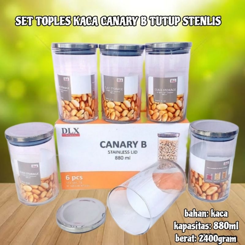 Jual set toples kaca canary B 6pcs | Shopee Indonesia