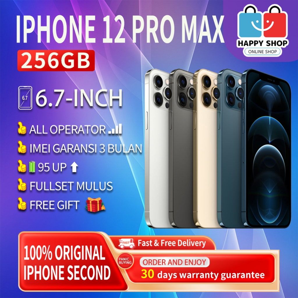 Jual iPhone 12 Pro Max 256GB Second Original100% All Operator 5G Fullset Mulus Normal Like New ...