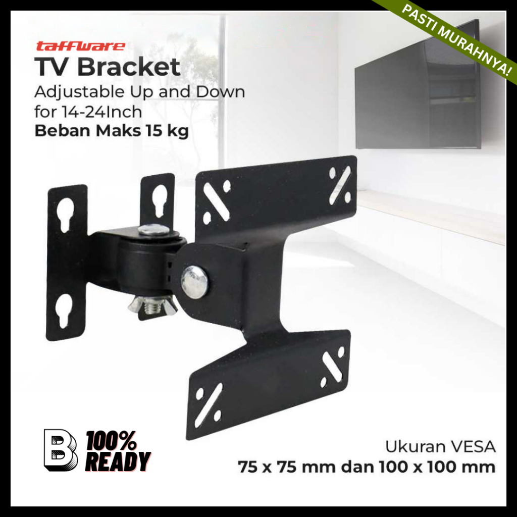Jual Bracket TV 24 Inch / BRACKET SWIVEL TV LED 100x100 14-24 Inch TV ...