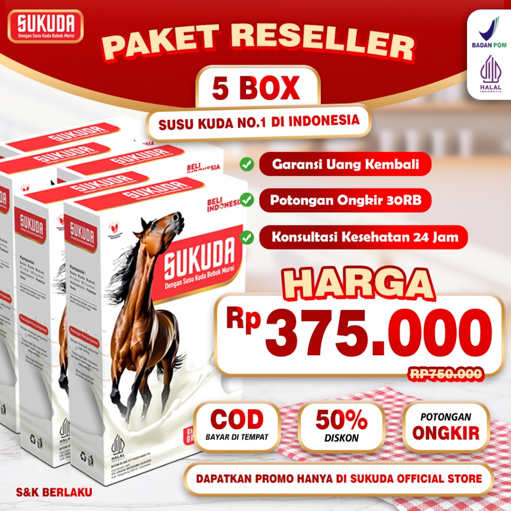 Jual Sukuda Susu Kuda Murni Kolostrum Bersihkan Paru Paru Paket 5 Box ...