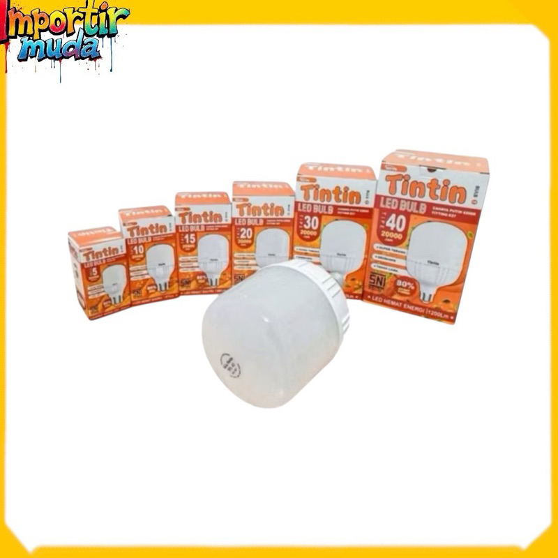 Jual Lampu LED JUMBO TABUNG Tipe 40/30/20/15/10/5 Tintin Putih Terang | Shopee Indonesia