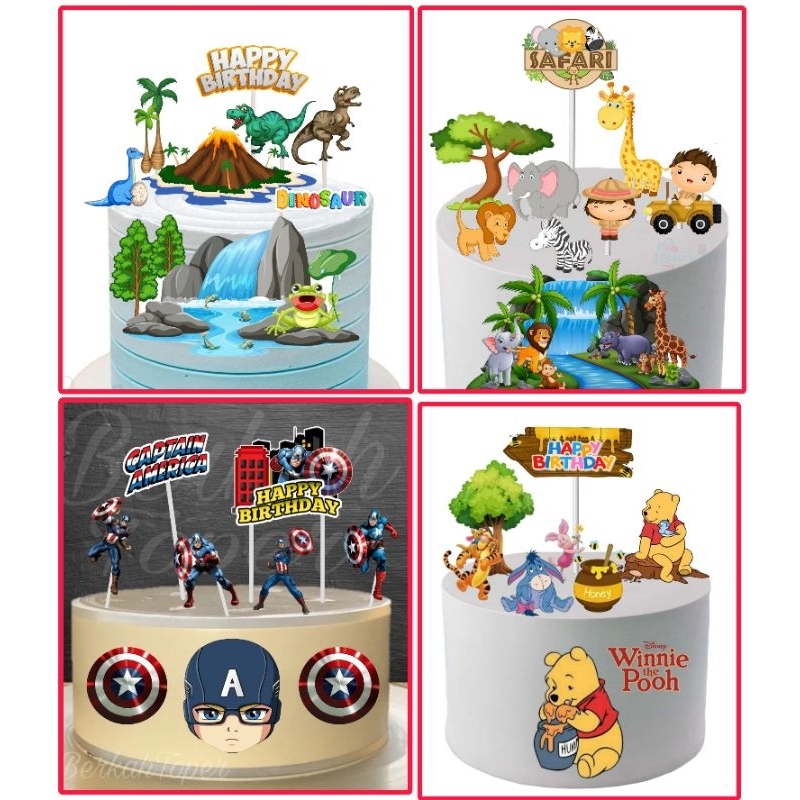 Jual topper kue untuk kue besar, topper model zoom,topper cake topper ...