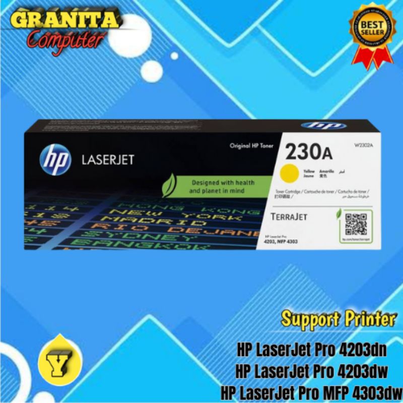 Jual Toner HP LaserJet 230A W2301A Yellow Digunakan untuk printer HP ...