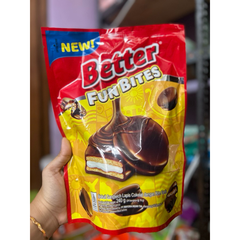 Jual Better Fun Bites Biskuit Lapis Cokelat isi 24pcs | Shopee Indonesia