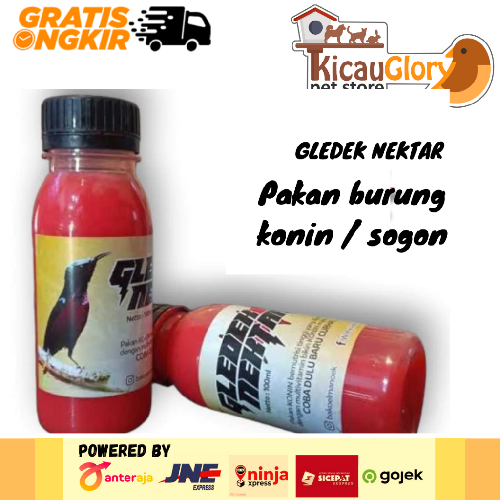 Jual Gledek Nektar Original 100 ml Pakan Harian Burung Kolibri Ninja ...