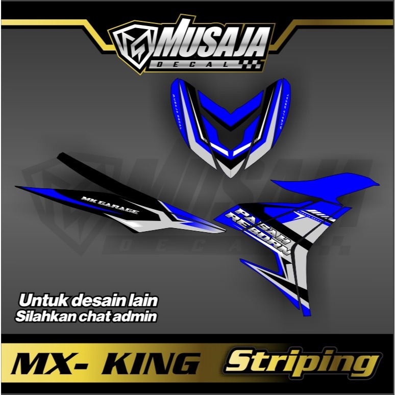 Jual Stiker striping mx king 150 biru abu hitam transparan uv glossy ...