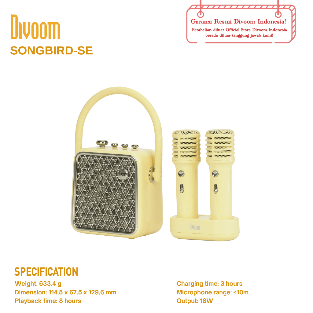 Jual Divoom Songbird-SE Speaker and Karaoke with Dual Mic | Shopee ...