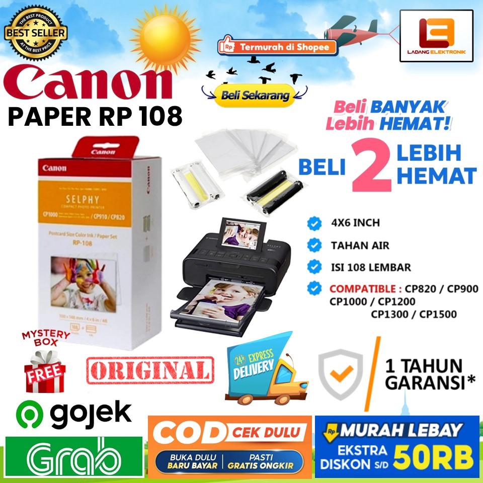 Jual Canon Paper RP 108 Tinta Paper Canon Selphy CP820 CP910 CP1000 ...