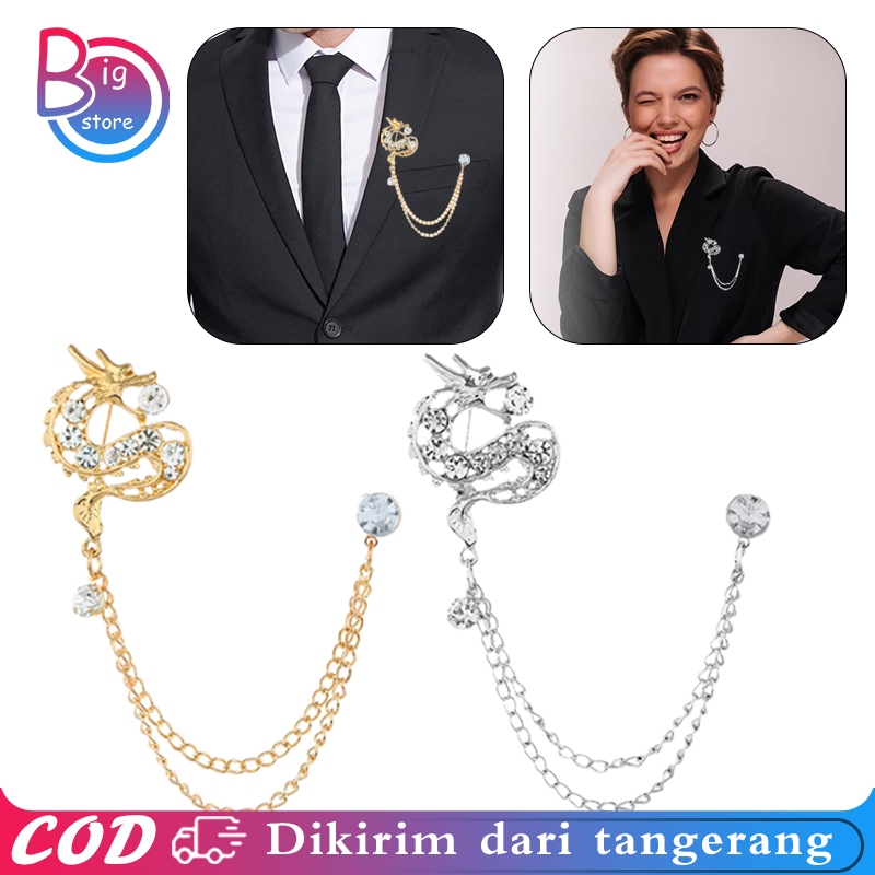 Jual Dragon Brooch Bros Pin Rantai Jas Lapel Pin Bros Jas Bross Blazer ...