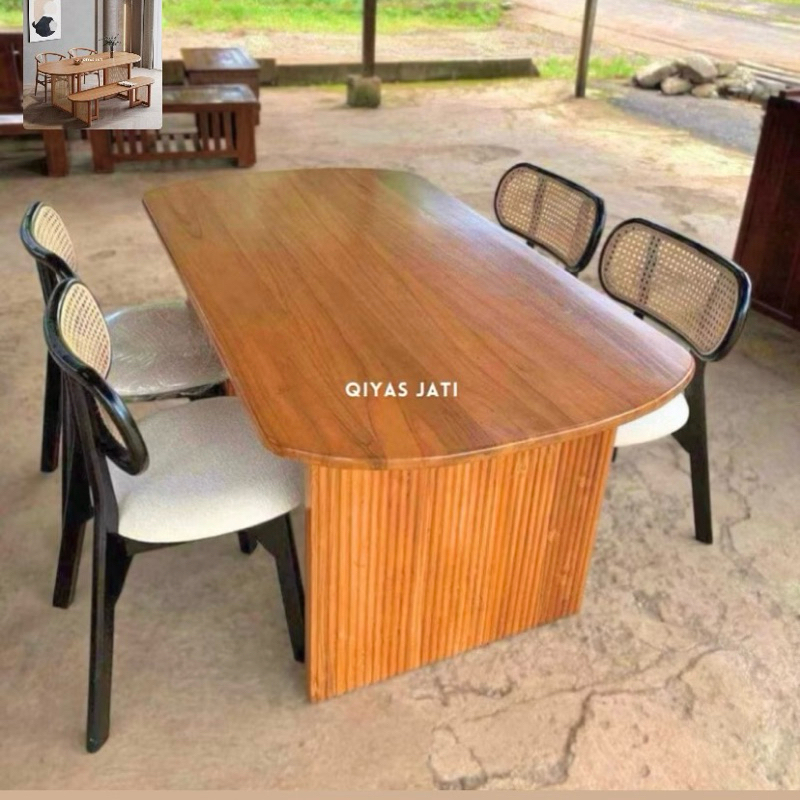 Jual Custom meja kursi makan jati, kursi meja makan dan bench jati asli ...