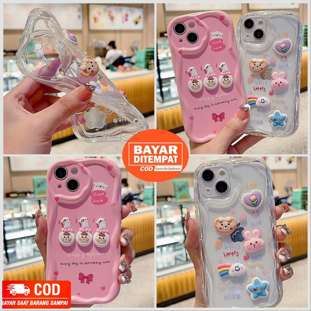 Jual [TPC] CASE TRANSPARANT WAVE BEAR BUNNY CUTE/ COVER SAMSUNG A16 A26 A36 A56 A06 A35 A15 A05S ...
