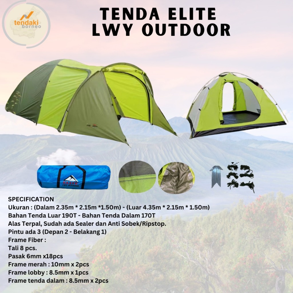Jual TENDA CAMPING | TENDA ELITE 4P | TENDA COMPASS 4P | TENDA HY BC ...