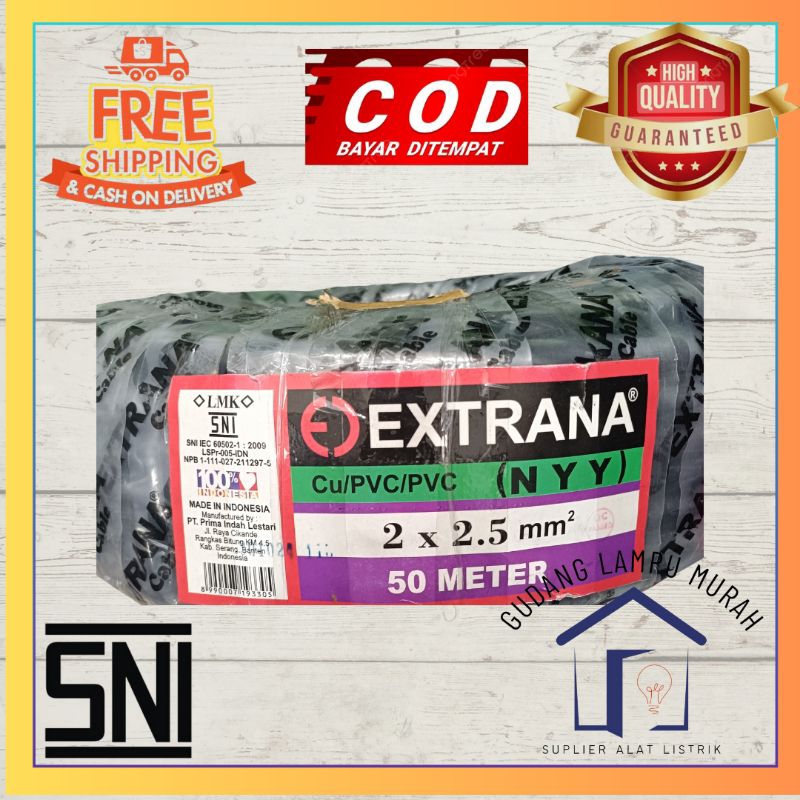 Jual Kabel Listrik NYY 2x2.5mm Extrana Meteran Kabel Listrik Kawat ...