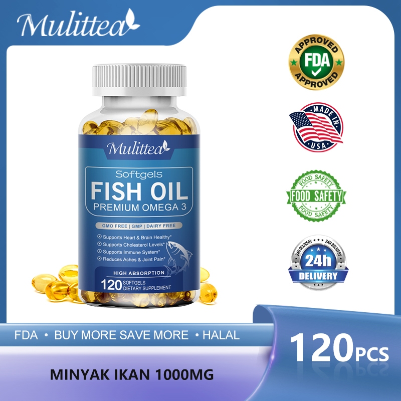 Jual Mulittea Fish Oil 1000mg Berisi Omega-3 Meningkatkan Fungsi Otak ...