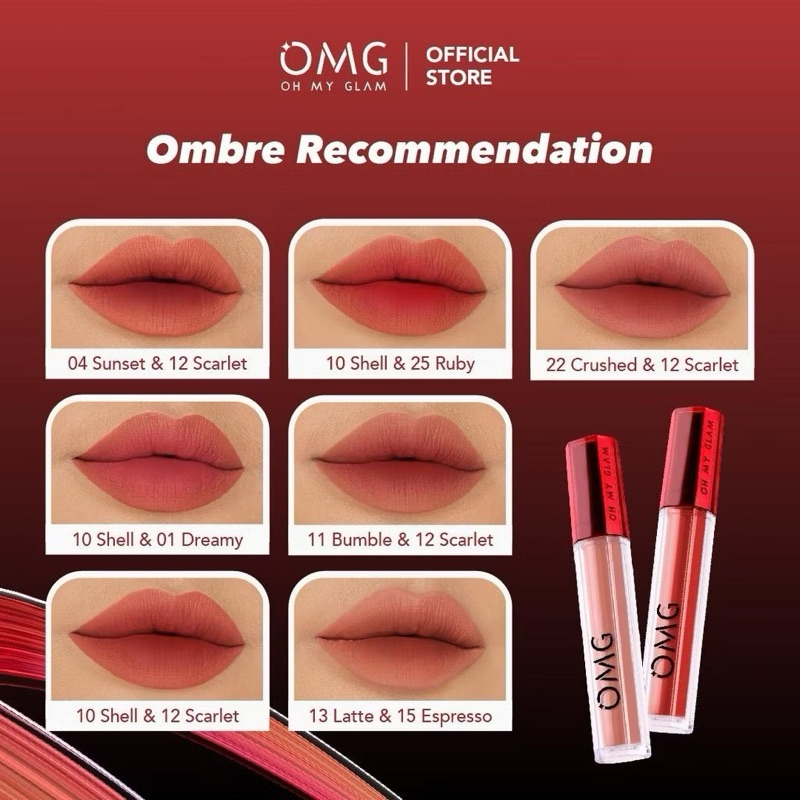Jual OMG Oh My Glam OMBRE Shade Bundle Matte| ready tanpa po | Shopee Indonesia
