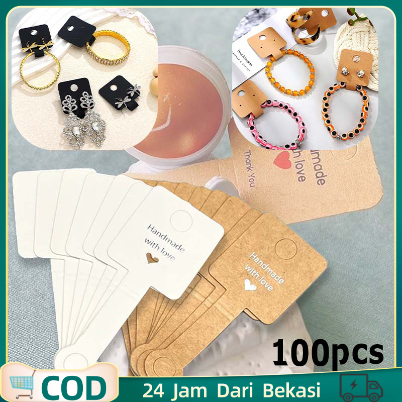 Jual 100Pcs Hang Tag Hang Tag Label Aksesoris Cokelat/putih Hang Tag ...