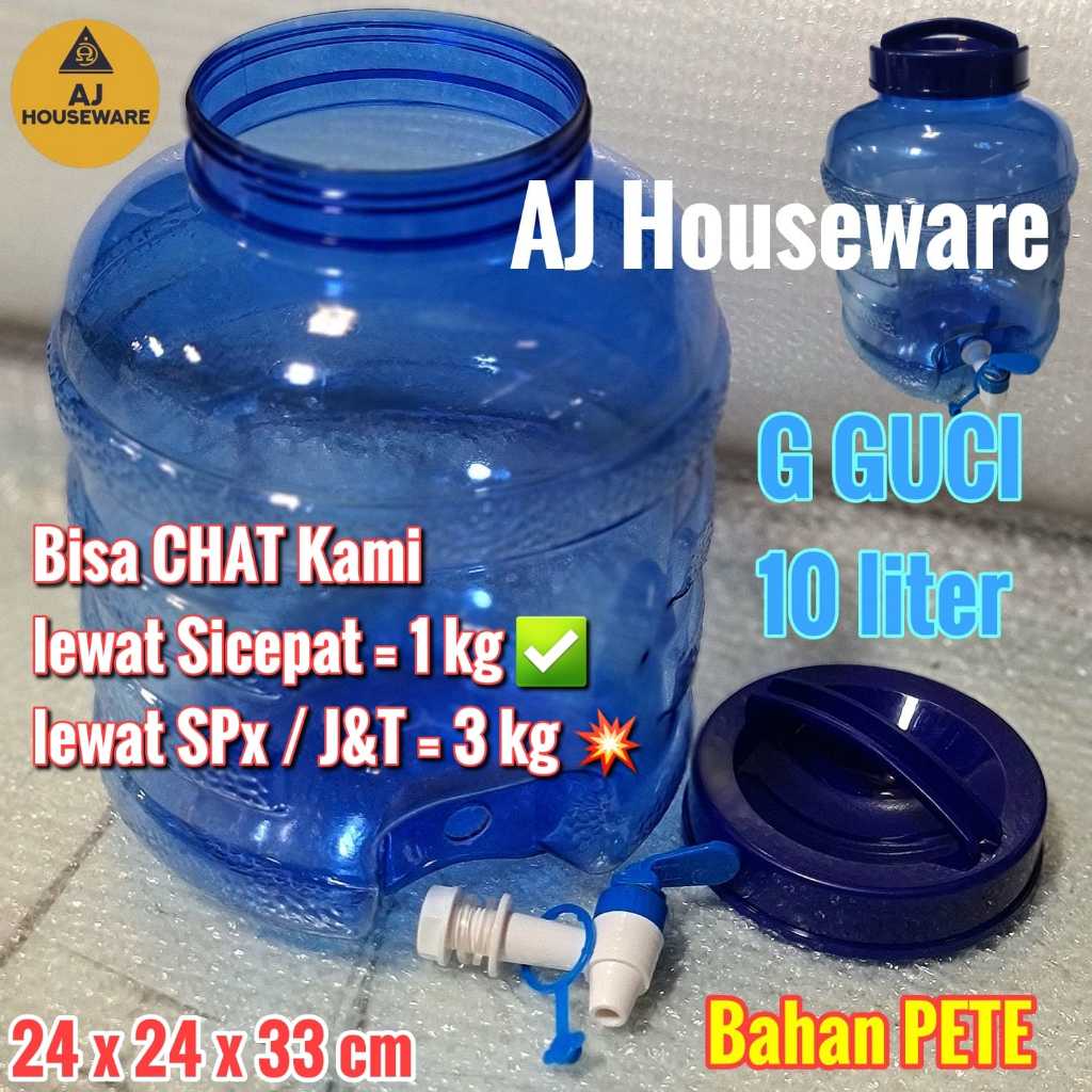 Jual GALON GUCI 10 LITER KRAN WARNA TRANPARAN / DISPENSER GALON PET ...