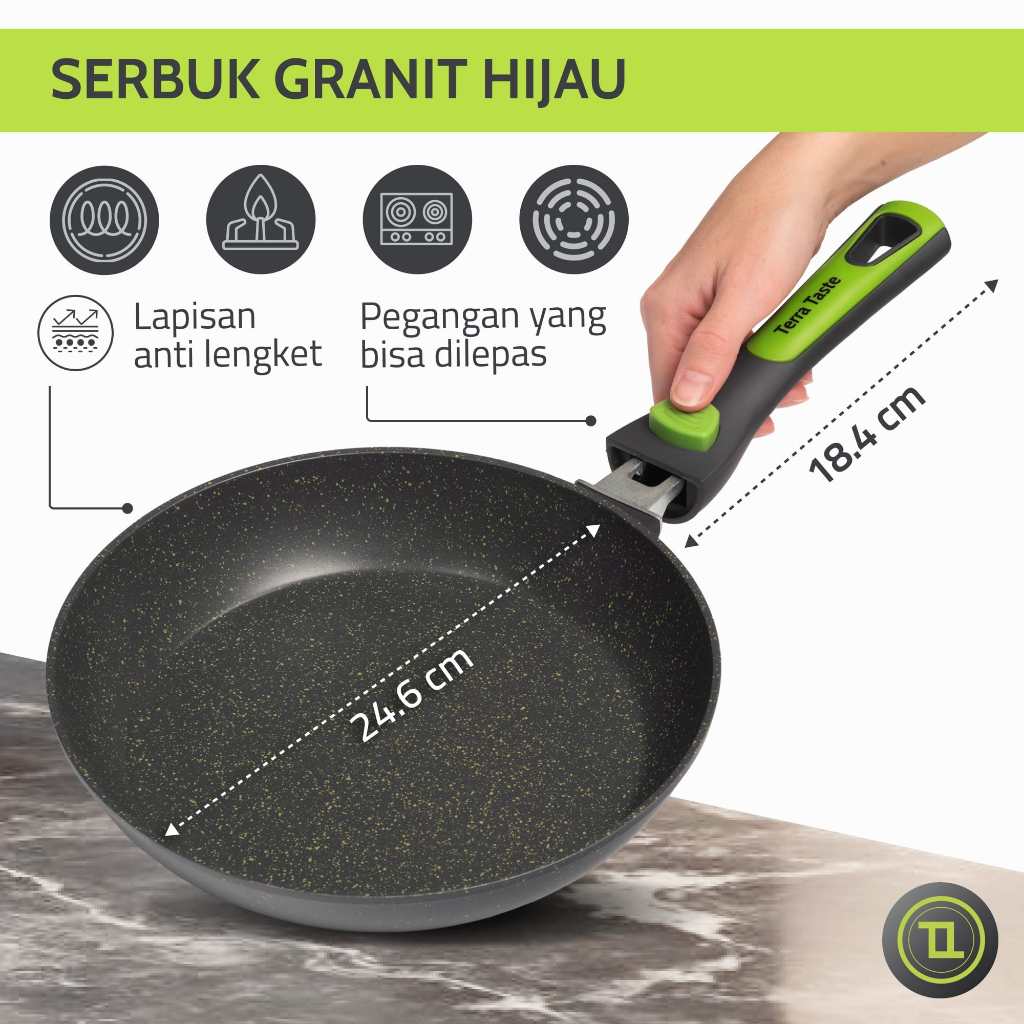 Jual [Terra Taste] Wajan Penggorengan Anti Lengket 24 cm dengan ...
