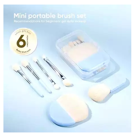 Jual POM 6pcs Kuas Make Up Mini Set Travel Kuas Kecil Mini Makeup Brush ...